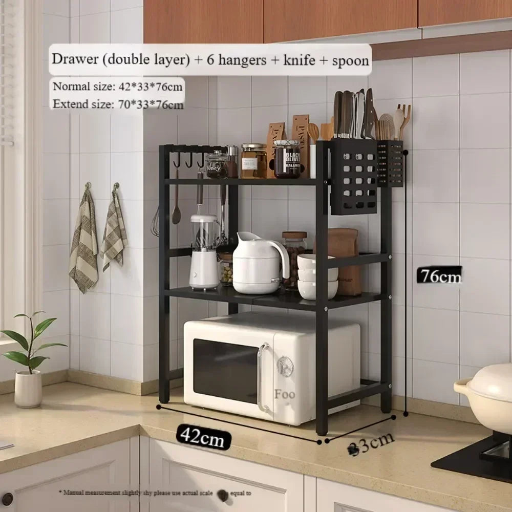 Adjustable Multi-Layer Kitchen Organizer with Heat-Safe Open Design ...
